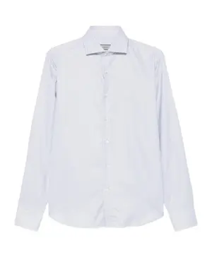 Canali Micro-check Long-sleeve Shirt