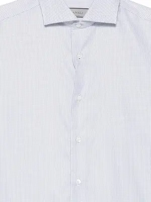 Canali Micro-check Long-sleeve Shirt