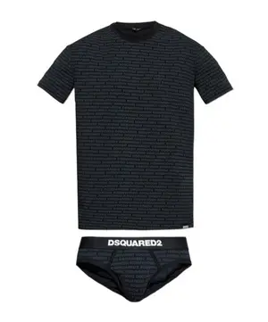 Dsquared2 Short-sleeved T-shirt And Two-piece Set Of Briefs - Black