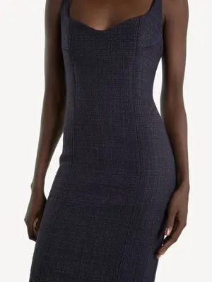 Balmain Tweed Dress With Spaghetti Straps