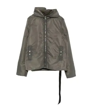 Rick Owens Gimp Zipfront Hooded Jacket - Dark Grey