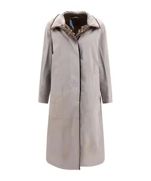 Prada Embellished Houndstooth Trim Coat