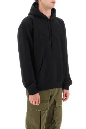 Carhartt Work In Progress Logo Embroidered Drawstring Hoodie