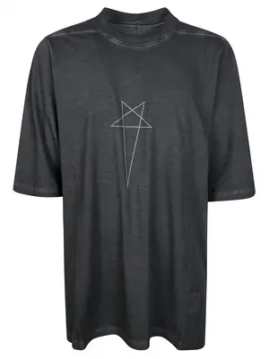 Rick Owens Crewneck Short Sleeved T-shirt - Faded Black/silver