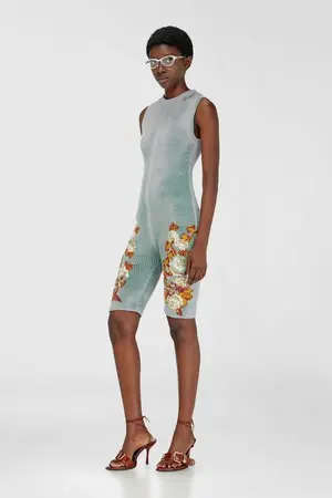 DIESEL® Knitted Playsuit With Floral Motif