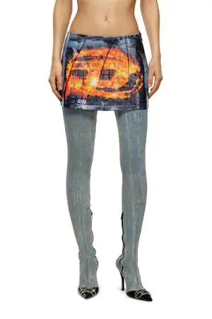 DIESEL® Short Skirt With Poster Print