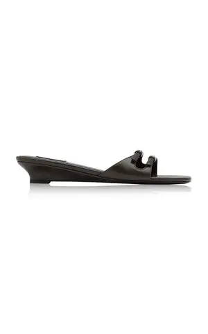 ST. AGNI Duet Belt Detail Wedge - Brown