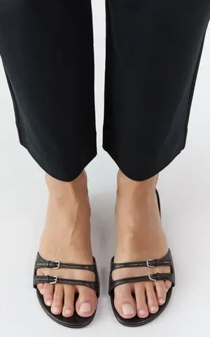 ST. AGNI Duet Belt Detail Wedge - Brown