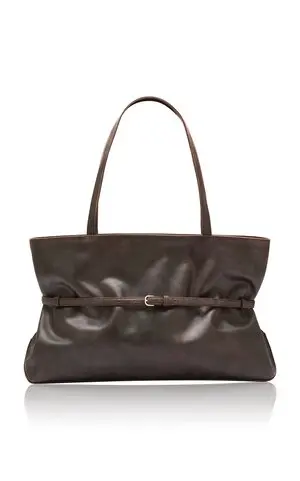 ST. AGNI Belt Detail Carryall Tote - Brown