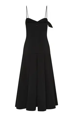 ST. AGNI Folded Cotton-blend Bodice Dress - Black