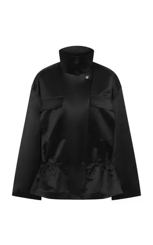 ST. AGNI Structured Satin Cotton-blend Utility Parka