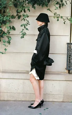 ST. AGNI Structured Satin Cotton-blend Utility Parka - Black