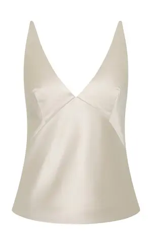 ST. AGNI Structured Satin Cami - Ivory