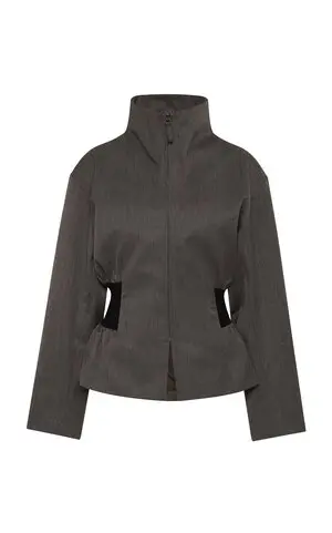 ST. AGNI Contour Wool-blend Flight Jacket - Grey