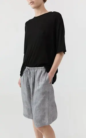 ST. AGNI Nouveau Jacquard Silk-blend Shorts