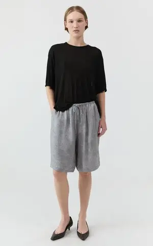 ST. AGNI Nouveau Jacquard Silk-blend Shorts