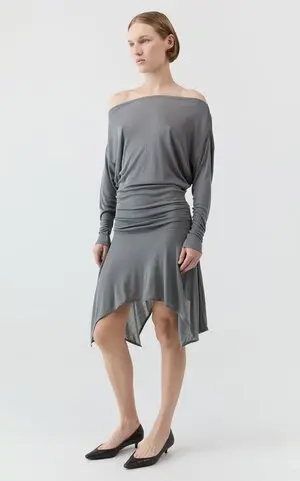 ST. AGNI Fine Jersey Delphine Mini Dress - Grey