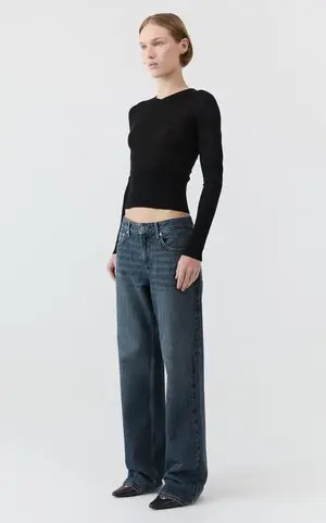 ST. AGNI Low-rise Cotton Relaxed Jeans
