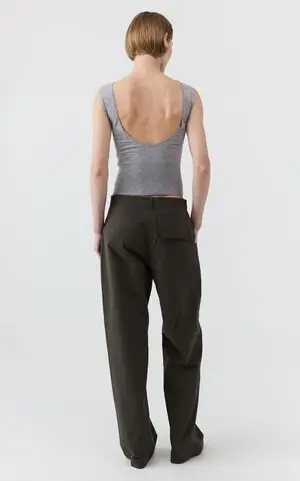 ST. AGNI Cotton Utility Outside-pocket Pants
