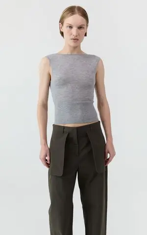ST. AGNI Cotton Utility Outside-pocket Pants