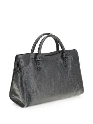 Balenciaga Le City Medium Leather Handbag - Grey
