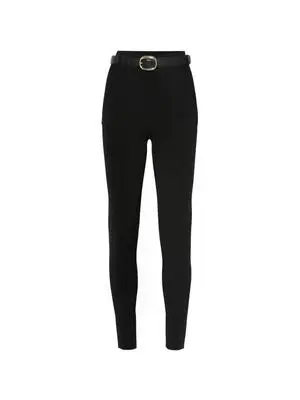 SELF-PORTRAIT Belted Skinny-cut Trousers - Black