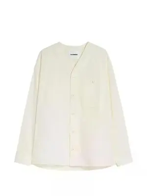 JIL SANDER V-neck Cotton Poplin Shirt