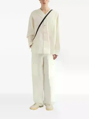 JIL SANDER V-neck Cotton Poplin Shirt