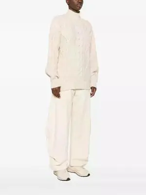 AKEP Cable-knit High-neck Sweater