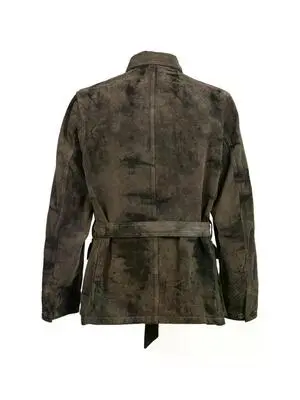 TAAKK Belted Jacquard-denim Jacket