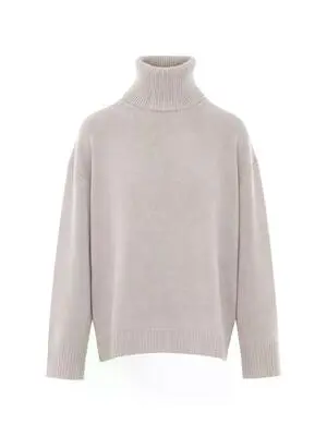 ALLUDE Roll-neck Drop-shoulder Sweater - Neutrals