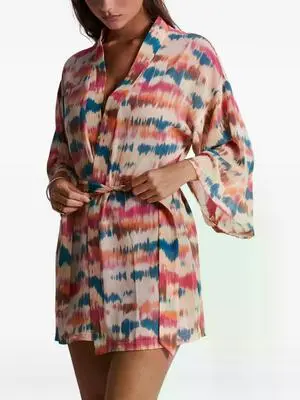 AUBADE Evening Sand Ikat-print Kimono
