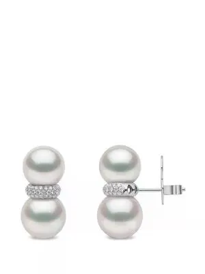 Yoko London Glitz South Sea Pearl And Diamond Earrings - Silver