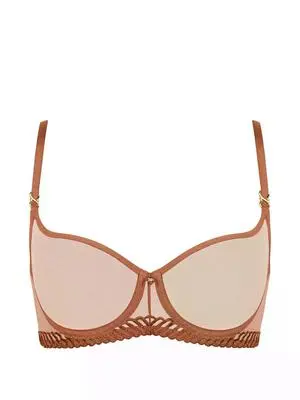 AUBADE Sheer Emotion Embroidered Bra - Brown