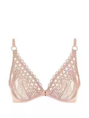 AUBADE Loge Du Désir Embroidered Triangle Bra - Neutrals