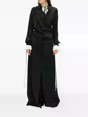 ANN DEMEULEMEESTER Alba Paisley-jacquard Wrap Shirt - Black