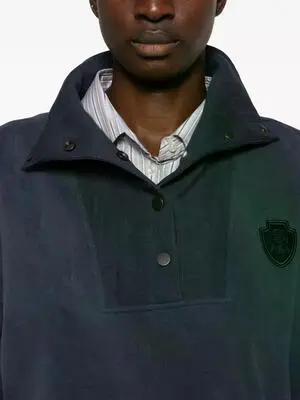 Brunello Cucinelli Logo-patch Half-button Sweatshirt - Blue