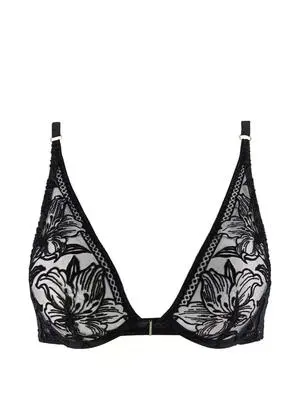 AUBADE Coeur À Corps Floral-embroidered Underwired Bra - Black