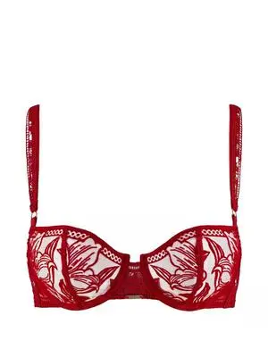 AUBADE Coeur À Corps Floral-embroidered Bra - Red