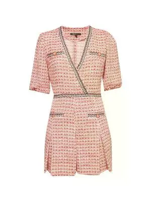 Maje Tweed-construction Mini Dress - Red