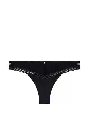 AUBADE Sheer Emotion Embroidered Briefs - Black