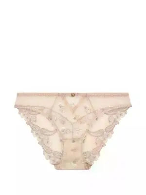 AUBADE Velvet Memories Embroidered Briefs - Neutrals
