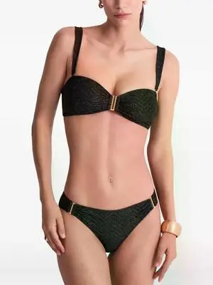 AUBADE Golden Horizon Chevron-knit Bikini Bottoms