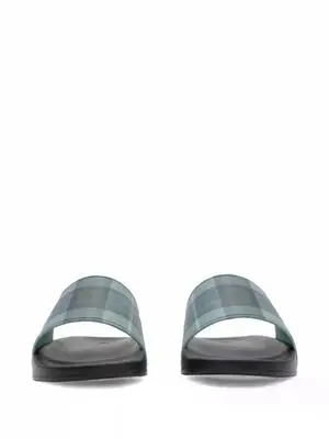 Burberry Check Slides - Blue