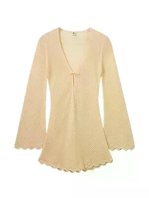 THE GARMENT Tanzania Crochet-knit Scallop-edge Dress - Neutrals