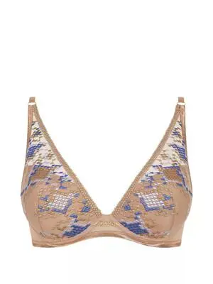 AUBADE Poetic Delights Embroidered Plunge Bra - Neutrals