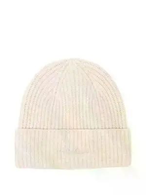 MC2 SAINT BARTH Ribbed-knit Embroidered Beanie Hat - Neutrals