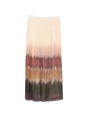 Ba&sh Wina Pleated Ombré-effect Midi Skirt
