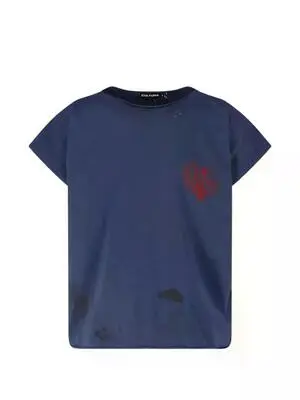 CULTURA Distressed Slogan-print T-shirt