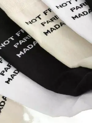 Drole De Monsieur Slogan-print Socks - Neutrals